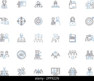 Productivity hacks line icons collection. Focus, Time, Energy, Prioritize, Efficiency ...
