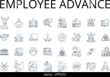 Employee advance line icons collection. Staff growth, Worker ...