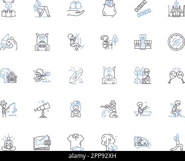 Self-reflection line icons collection. introspection, mindfulness, self ...