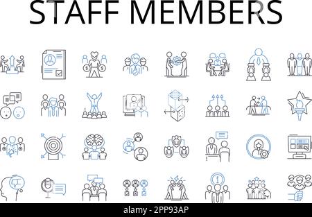Warehouse crew line icons collection. Pallets, Forklifts, Loading ...