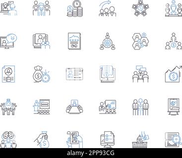 Legal framework line icons collection. Regulations, Statutes ...