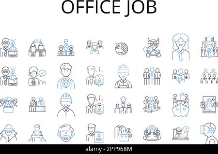 Bureaucratic role line icons collection. Hierarchy, Procedure ...