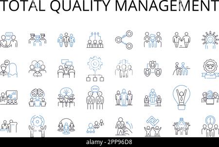 Total Quality Management line icons collection. Evaluation, Ranking ...