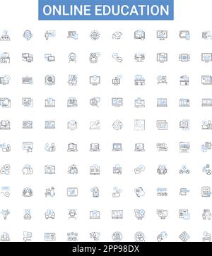 video lectures line icon, outline symbol, vector illustration, concept ...