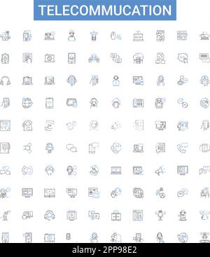 Telecommucation outline icons collection. Telecommunication ...