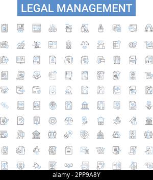 Legal management outline icons collection. Law, Management, Litigation ...