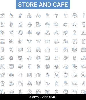 noodles shop line icon, outline symbol, vector illustration, concept ...