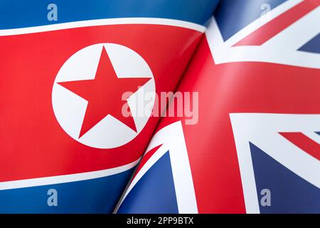 Flags Great Britain and korea. The concept of international relations ...
