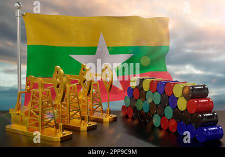 A Burmese Oilfield Stock Photo - Alamy