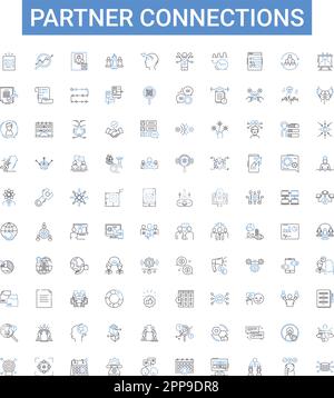 Partner connections outline icons collection. Partner, Connections ...