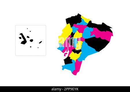Vector blank map of Ecuador with provinces and administrative divisions ...