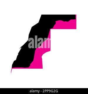 Western map of land divided between Morocco and Sahrawi Arab Democratic ...