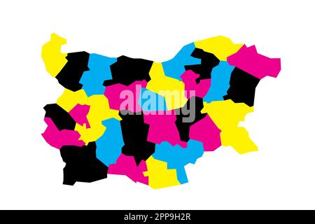 YELLOW CMYK color map of BULGARIA Stock Vector Image & Art - Alamy