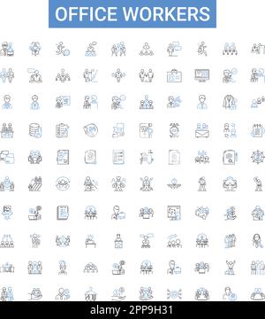 Office workers outline icons collection. Office, Workers, Clerk ...