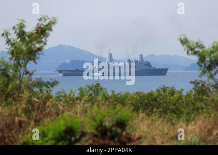 Subic Bay, Bataan, The Philippines. 23rd Apr, 2023. A US soldier stands ...
