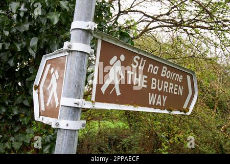 signpost for the burren way walking route county clare republic of ...