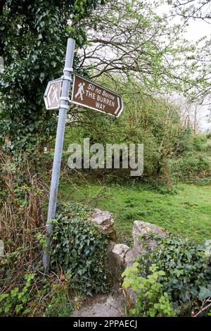signpost for the burren way walking route county clare republic of ...
