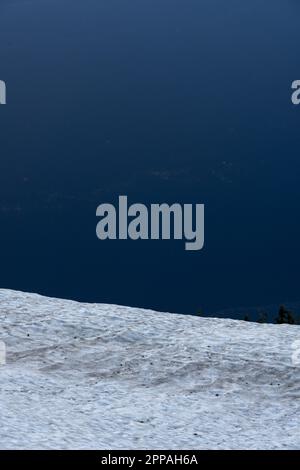 Pollen on Surface of Crater Lake in summer Stock Photo - Alamy