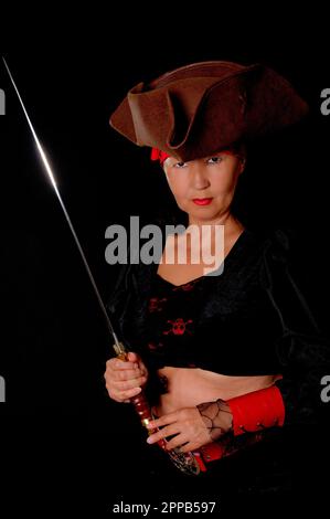 A lovely pirate girl with a cutlass Stock Photo - Alamy
