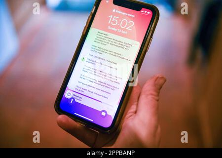 The UK Government security message which appeared in both Welsh and ...