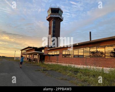 The shuttered control tower at the former Loring Air Force Base, which ...