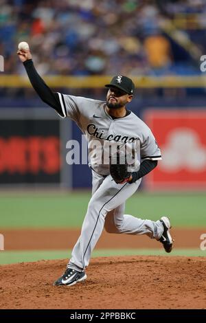 Chicago White Sox pitcher Reynaldo Lopez stands on the mound after ...