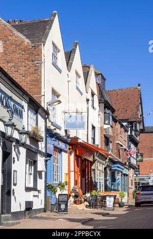 Leek Staffordshire Italian cafe and shops on Sheep Market in the market ...