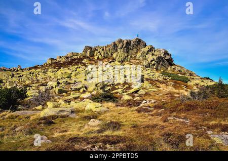 Rocky landscape. Violik peak (Labski Szczyt) in the Karkonosze ...