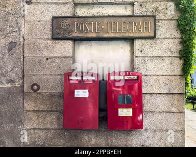 Old Poste Telegrafi sign of the traditional Italian postal service ...