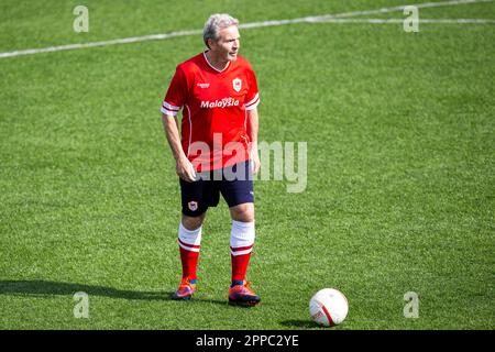 Bridgend, UK. 23rd Apr, 2023. John Williams of Cardiff City during the ...
