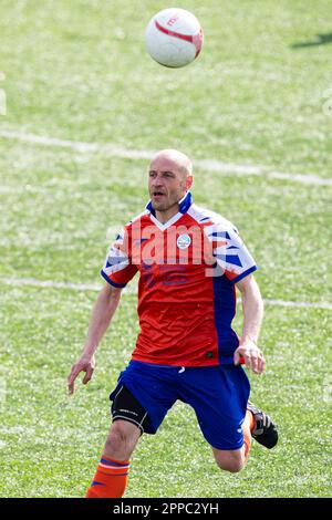 Bridgend, UK. 23rd Apr, 2023. Lee Trundle of Swansea City in action ...
