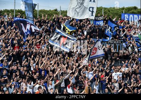Arena Garibaldi, Pisa, Italy, April 23, 2023, Fans of Bari during AC ...