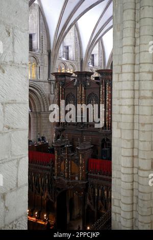 Impressive painted Organ of Gloucester Cathedral, Gloucestershire, UK ...
