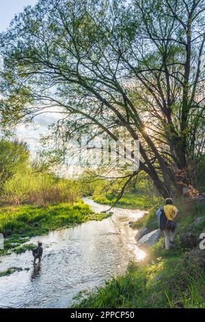 Lanzenkirchen: confluence of rivers Pitten and Schwarza to river Leitha ...