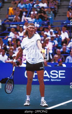 Steffi Graf (GER) competing at the 1996 US Open Stock Photo - Alamy