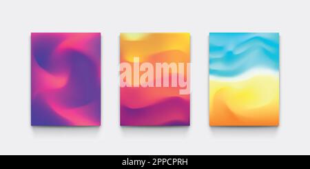 flow meshing colors abstract backgrounds in set Stock Vector Image ...