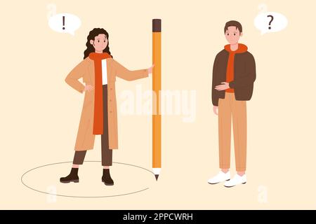 Person setting personal boundaries vector illustration. Cartoon ...