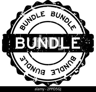 Grunge black bundle package word hexagon rubber seal stamp on white ...