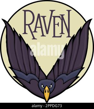 dark purple cartoon raven swooping Stock Vector Image & Art - Alamy