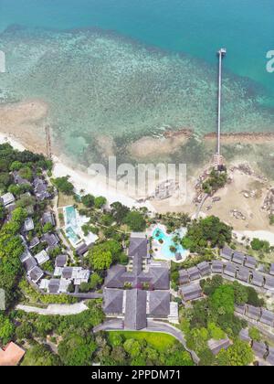Batam Indonesia - Drone view Turi Beach Resort Stock Photo - Alamy