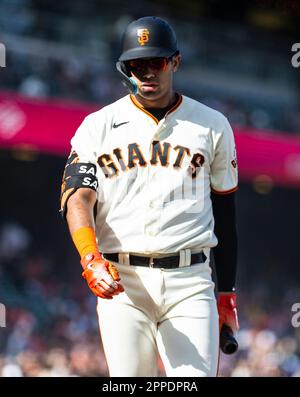 San Francisco Giants catcher Blake Sabol (2) slides safety into third ...
