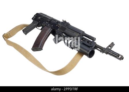 Modern kalashnikov 5.45x39 mm AK 74M assault rifle with 40 mm ...