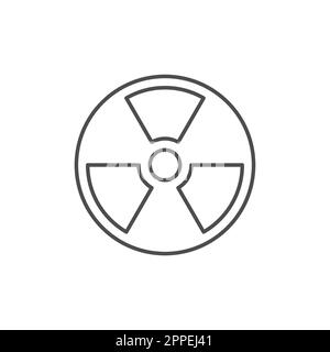 Radiation sign related vector linear icon. Nuclear energy icon. Atomic ...