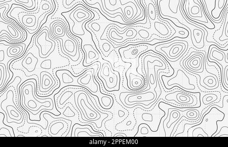Ocean topographic line map with curvy wave isolines vector illustration ...