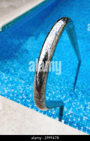 Poolside water, selective focus. Outdoor swimming pool detail Stock ...