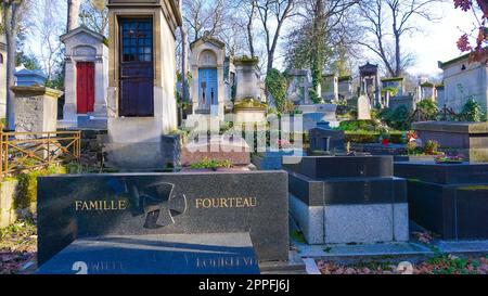 Graves and crypts in Pere Lachaise Cemetery, This cemetery is the final resting place for many ...