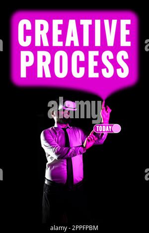 Inspiration showing sign Creative Process. Business overview connecting ...