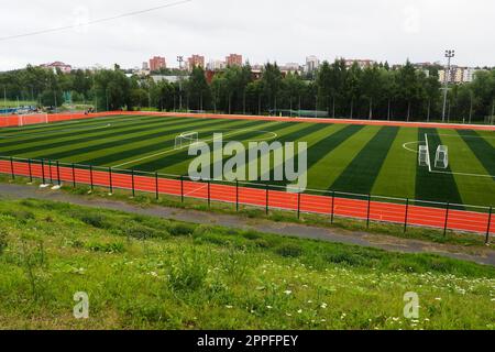 Petrozavodsk, Karelia, Russia, August 02, 2022. Yunost Stadium, a ...