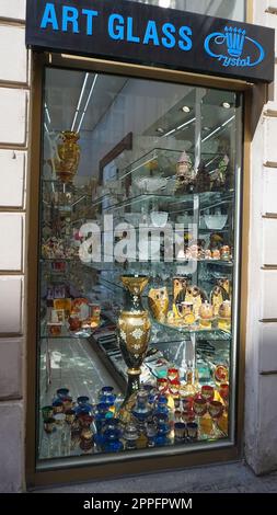 Bohemia crystal glass shop window Prague Czech Republic Stock Photo - Alamy