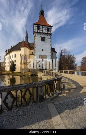 Blatna castle near Strakonice, Southern Bohemia, Czech Republic. Aerial ...